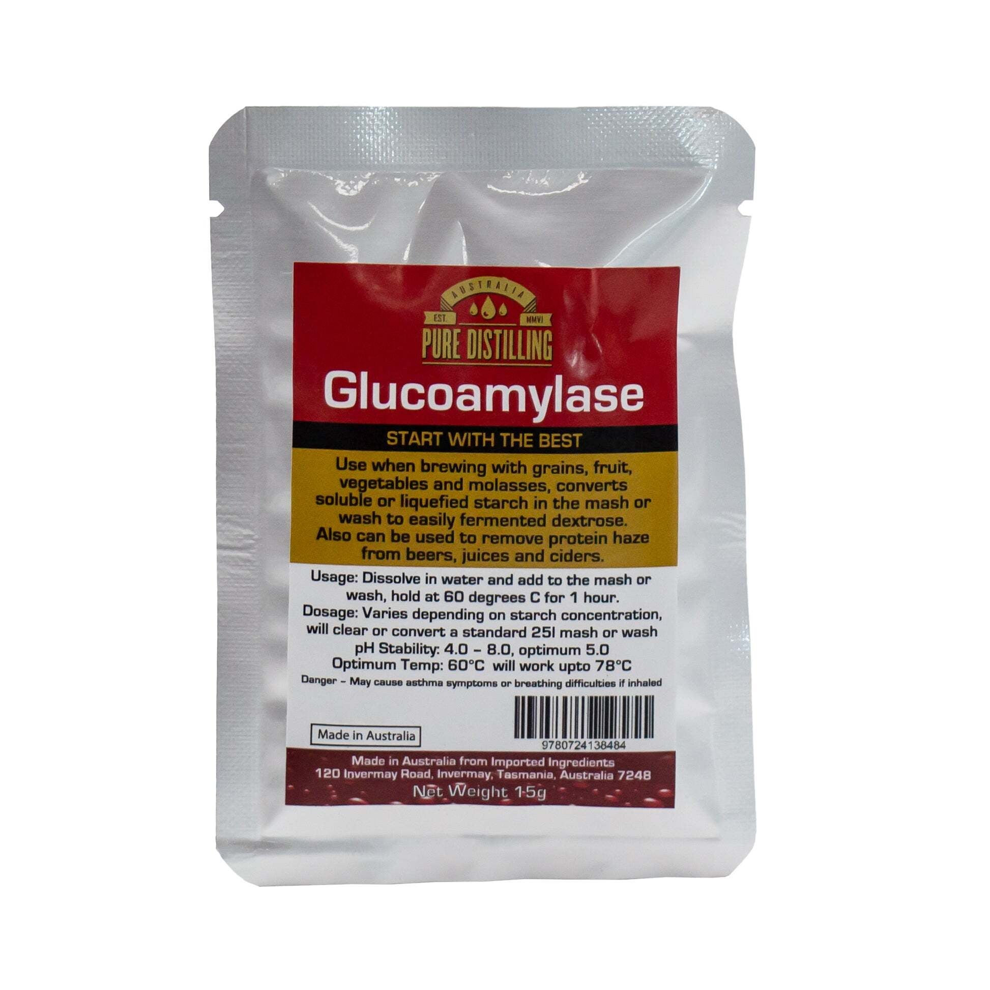 Pure Distilling: Glucoamylase Enzyme (15g) | Nowronian